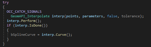curve generated by using GeomAPI_Interpolate has non uniform parametric distribution on the ...
